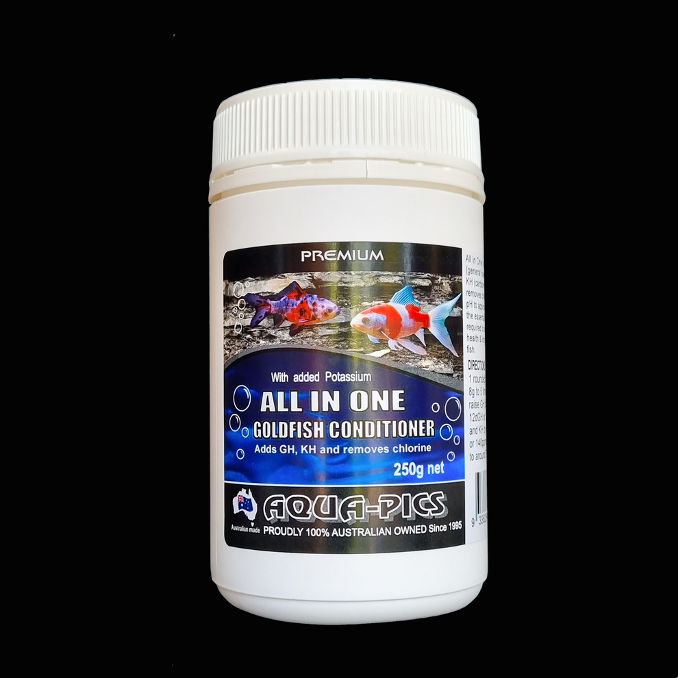 All in One Goldfish Conditioner 250g KH GH & Dechlorinator – Aqua-Pics