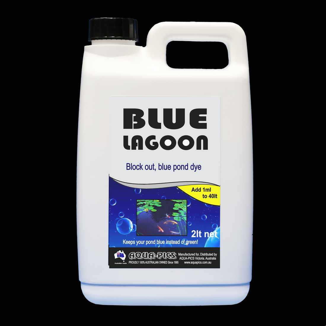 Blue Lagoon Block out blue pond dye 2 litre – Aqua-Pics