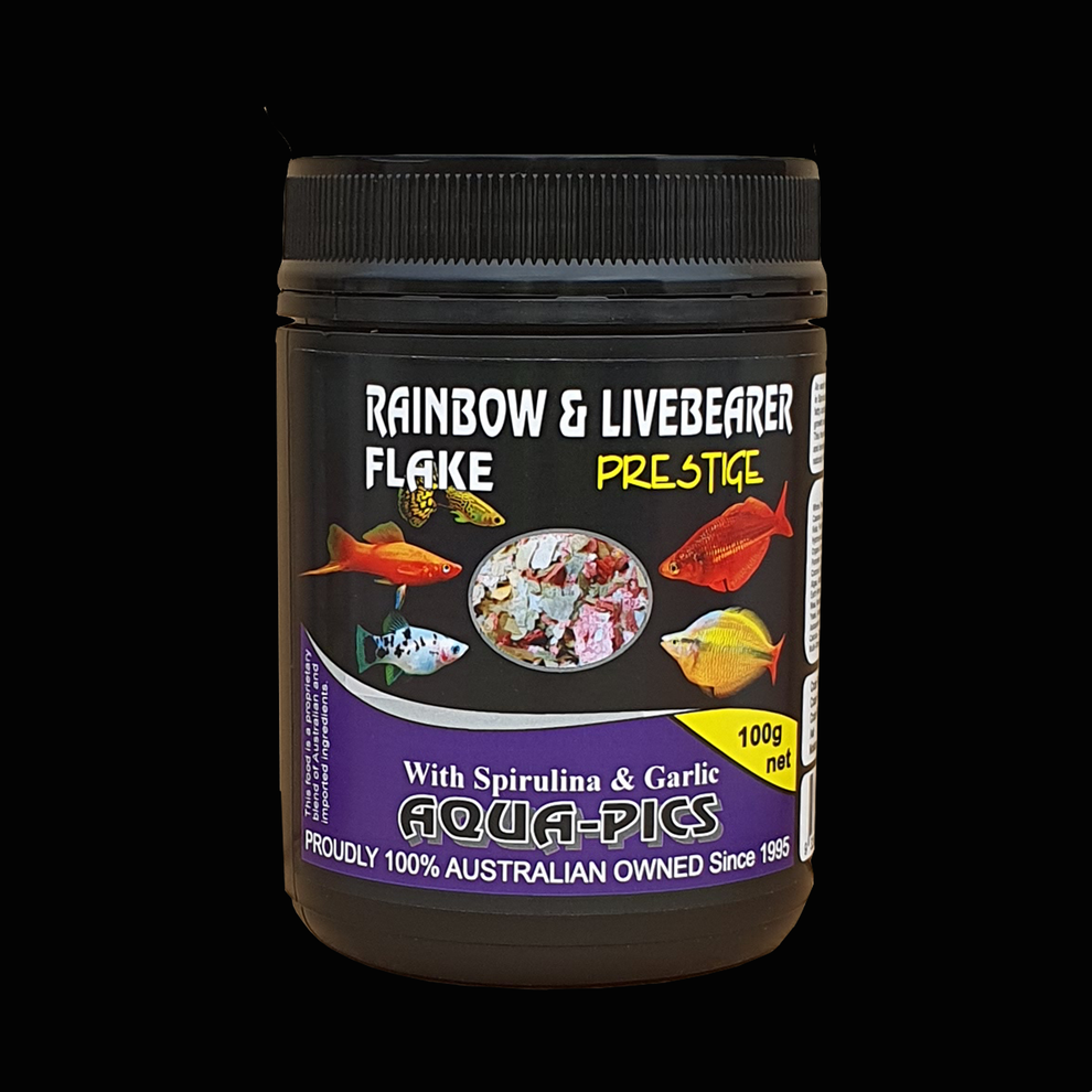 Flake Food Premium Rainbow & Livebearer 100g – Aqua-Pics